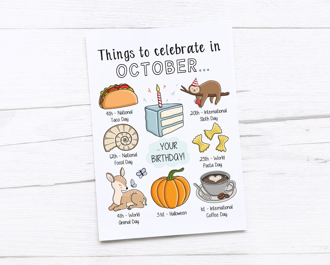 October Birthday Card | Born in October | October Birthday - Etsy