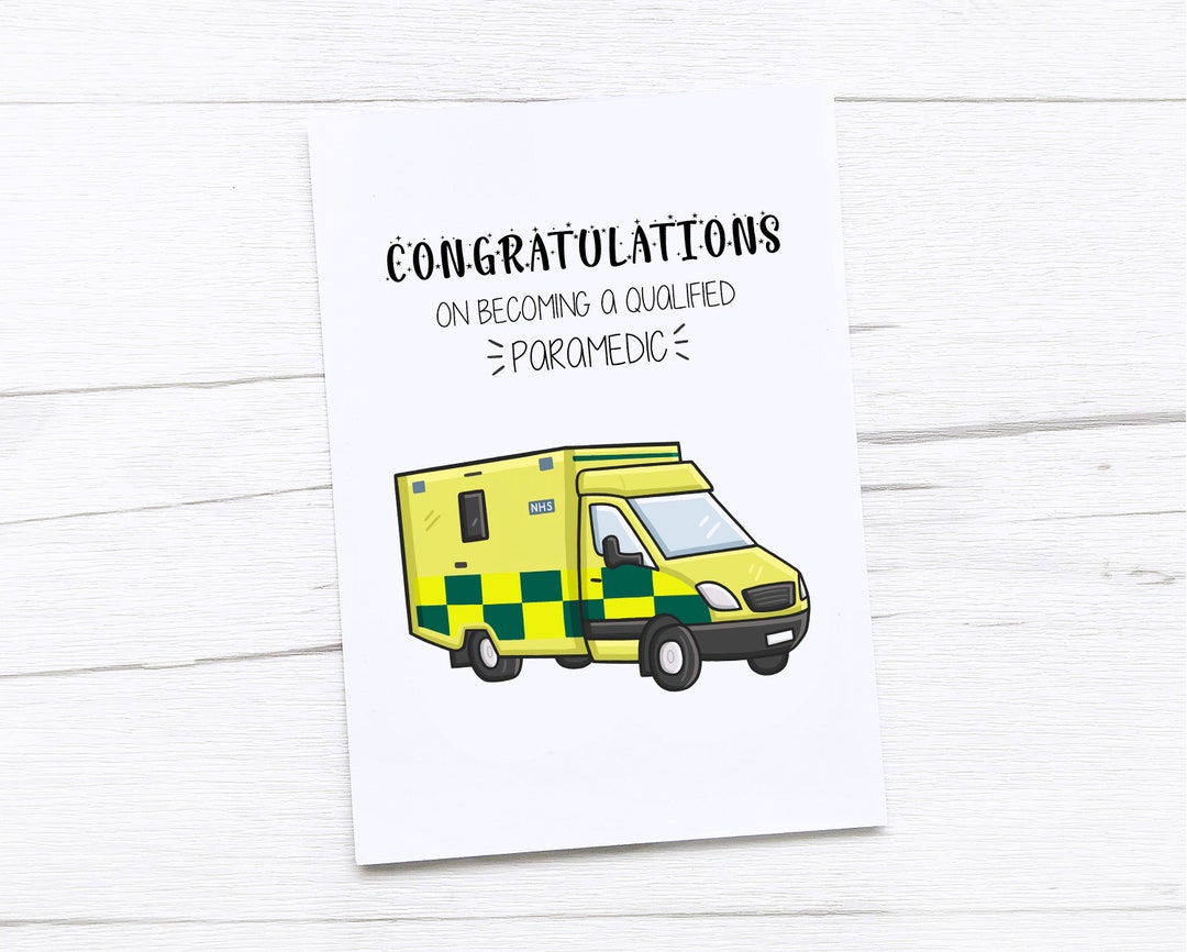 Paramedic Congratulations Card | Paramedic Graduation | Qualified ...