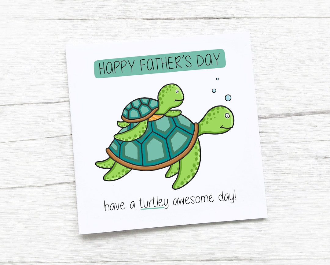 Happy Fathers Day Card | Dad Card | Turtle - Etsy