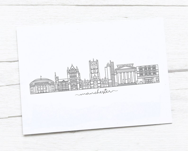 Manchester Skyline | Manchester Art Print - Etsy