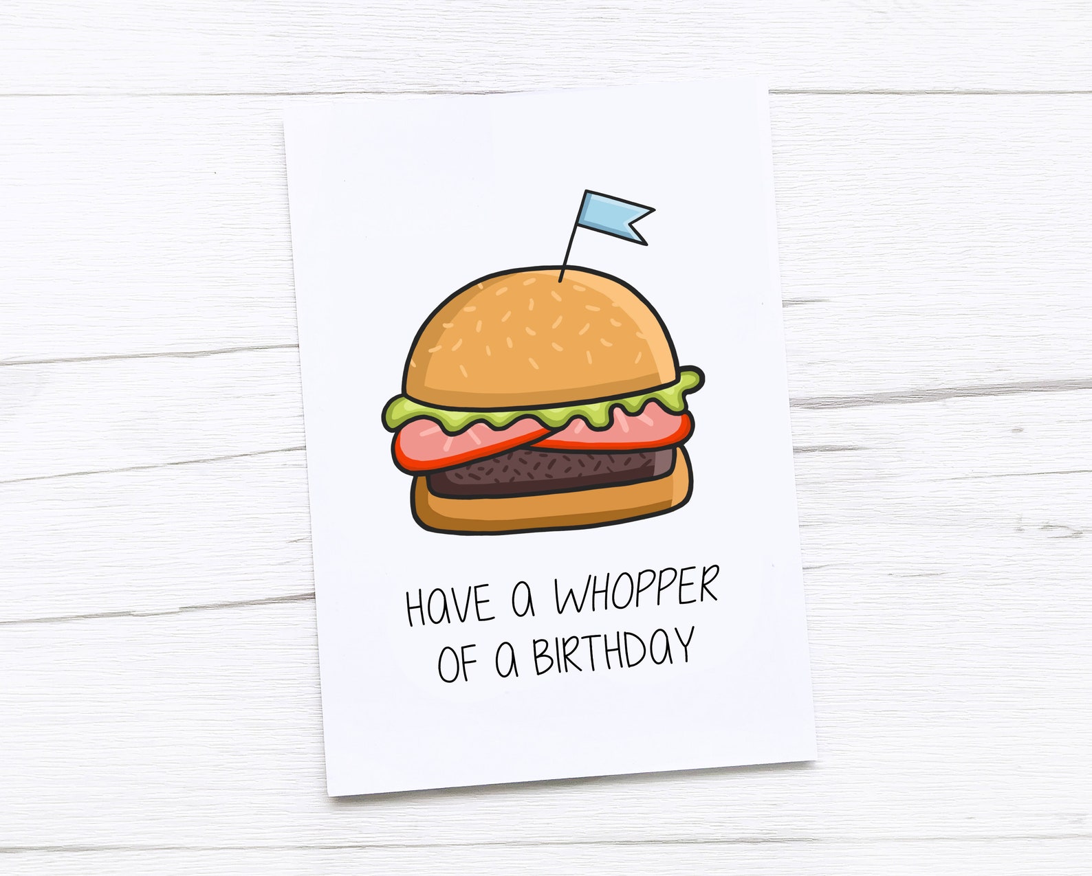 Happy Birthday Card | Burger | Whopper - Etsy