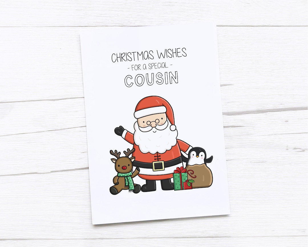 Happy Christmas Card Cousin | Cousin Merry Christmas | Cousin Christmas ...