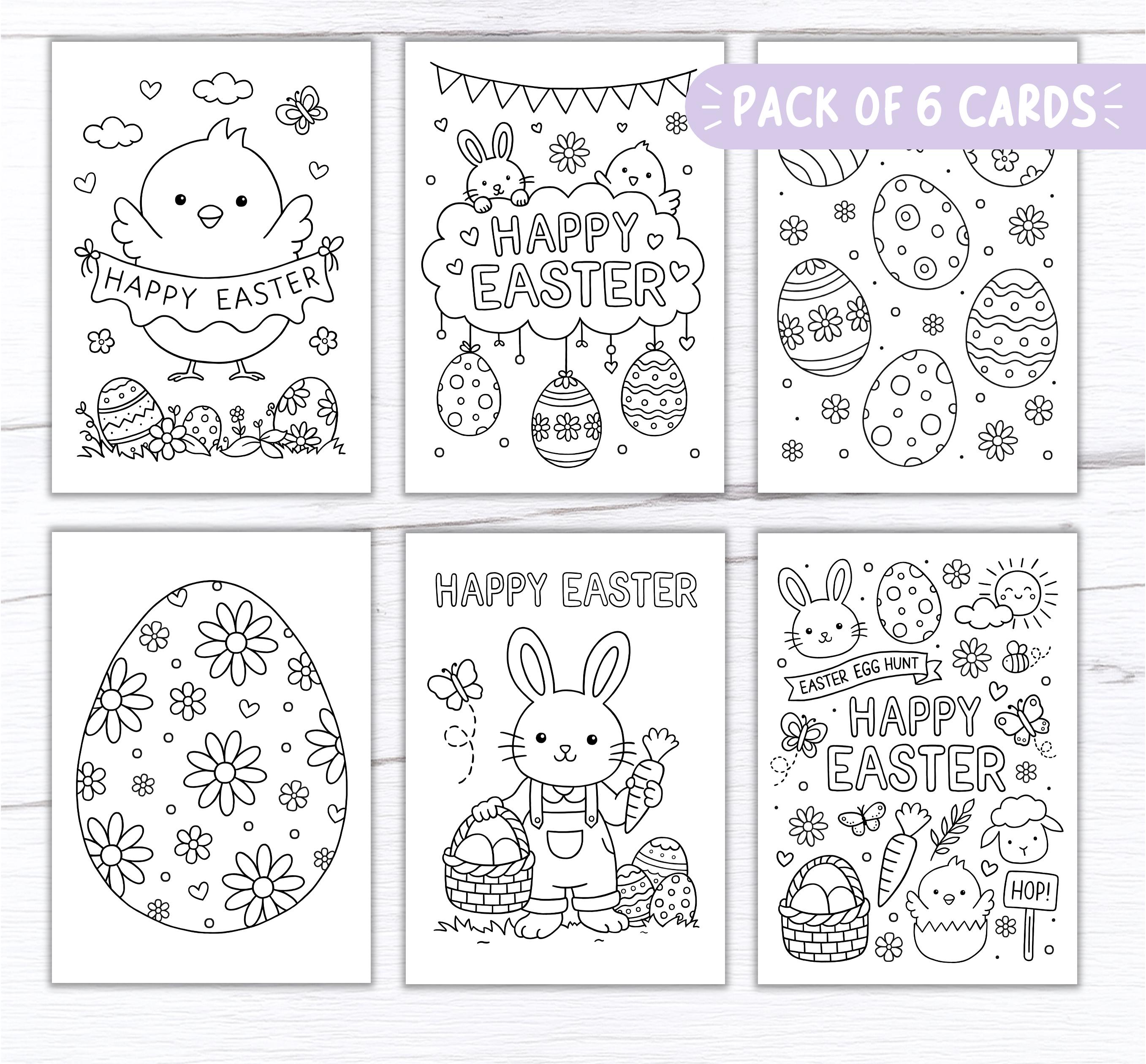 Easter Colouring in Cards | Easter Card Pack | Pack of Colour in Cards ...
