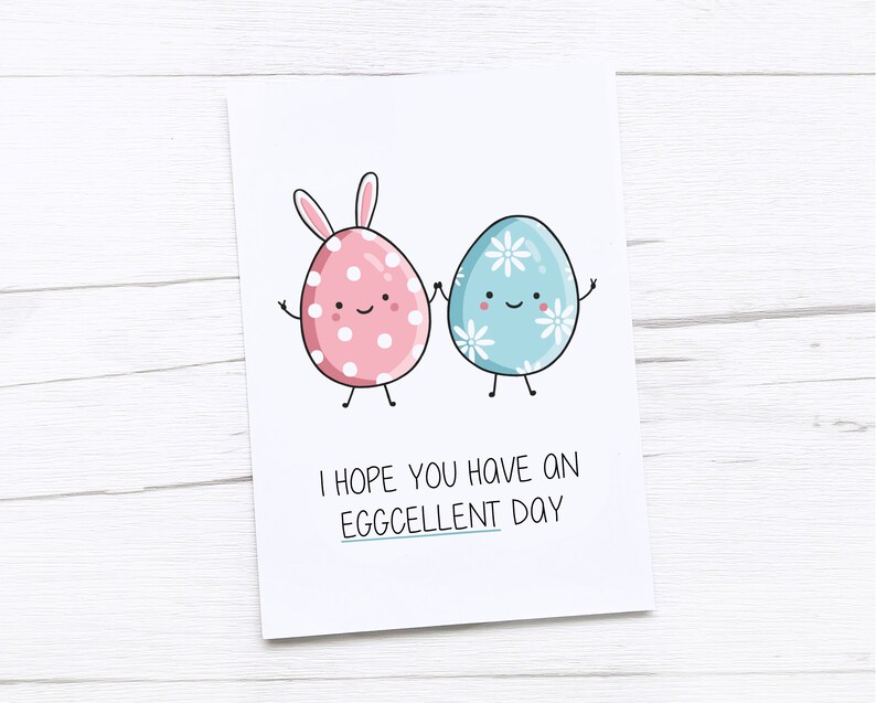 Happy Easter Card | Easter Wishes | Eggcellent Eggs - Etsy