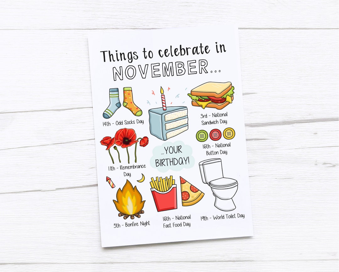 November Birthday Card | Born in November | November Birthday - Etsy