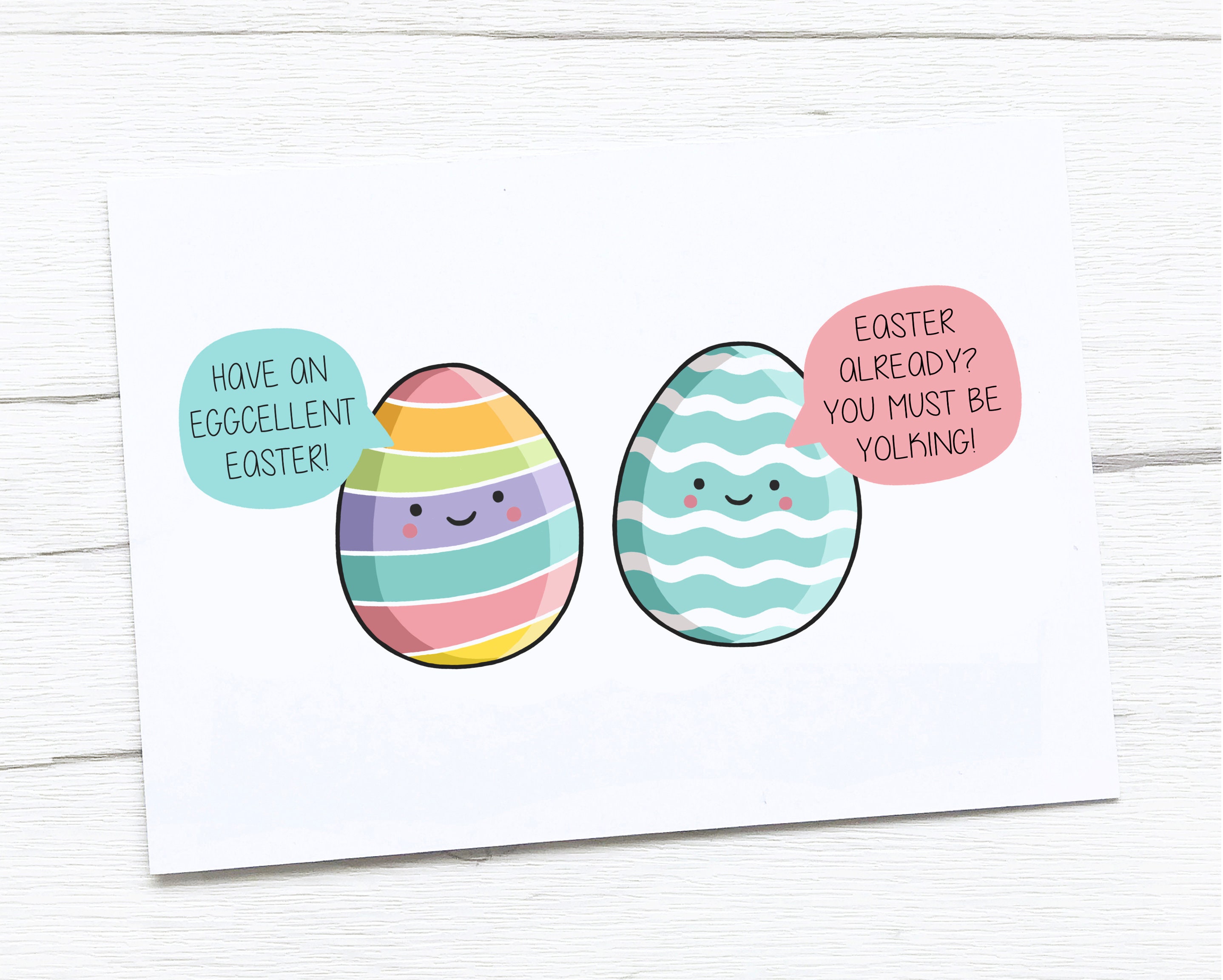 Happy Easter Card Easter Wishes Eggcellent Easter Jokes Easter Puns Etsy