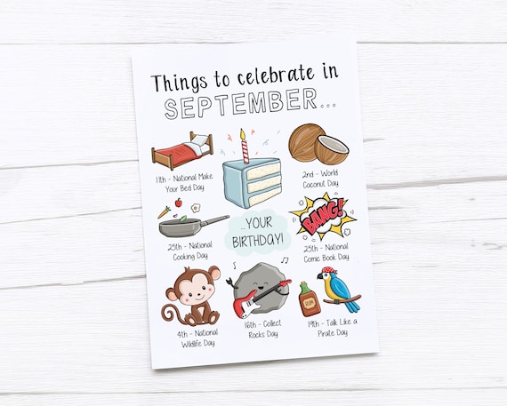 September Birthday Card Born in September September - Etsy