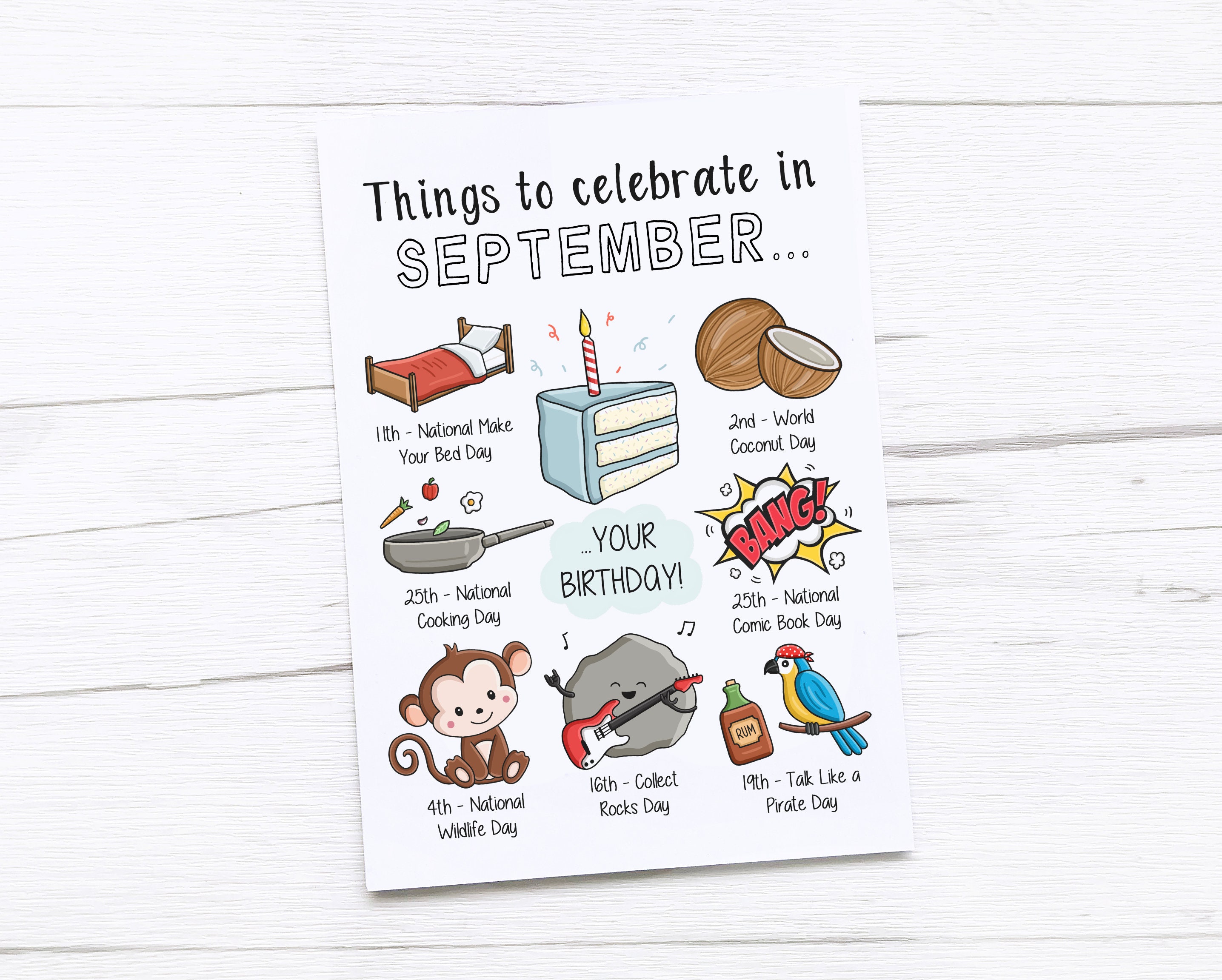 September Birthday Card Born in September September - Etsy