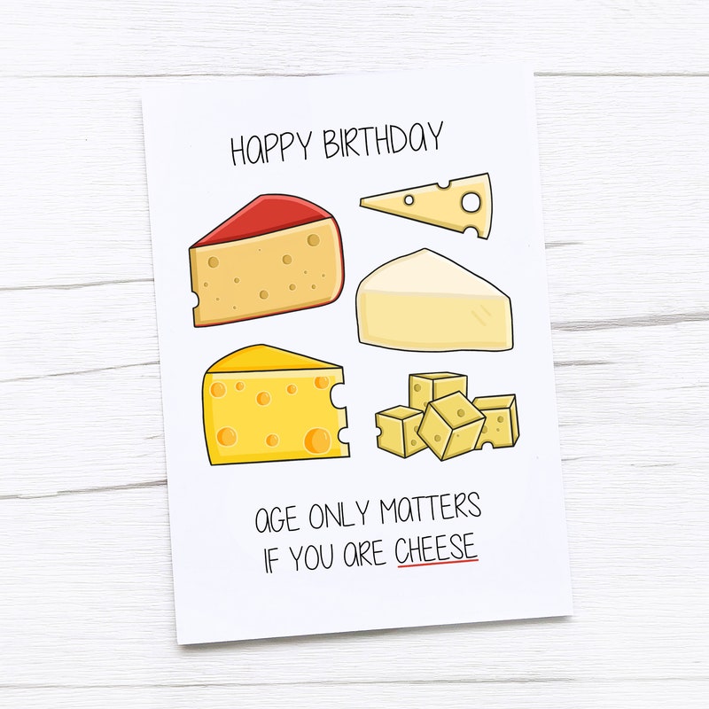 Cheese Birthday Card - Etsy