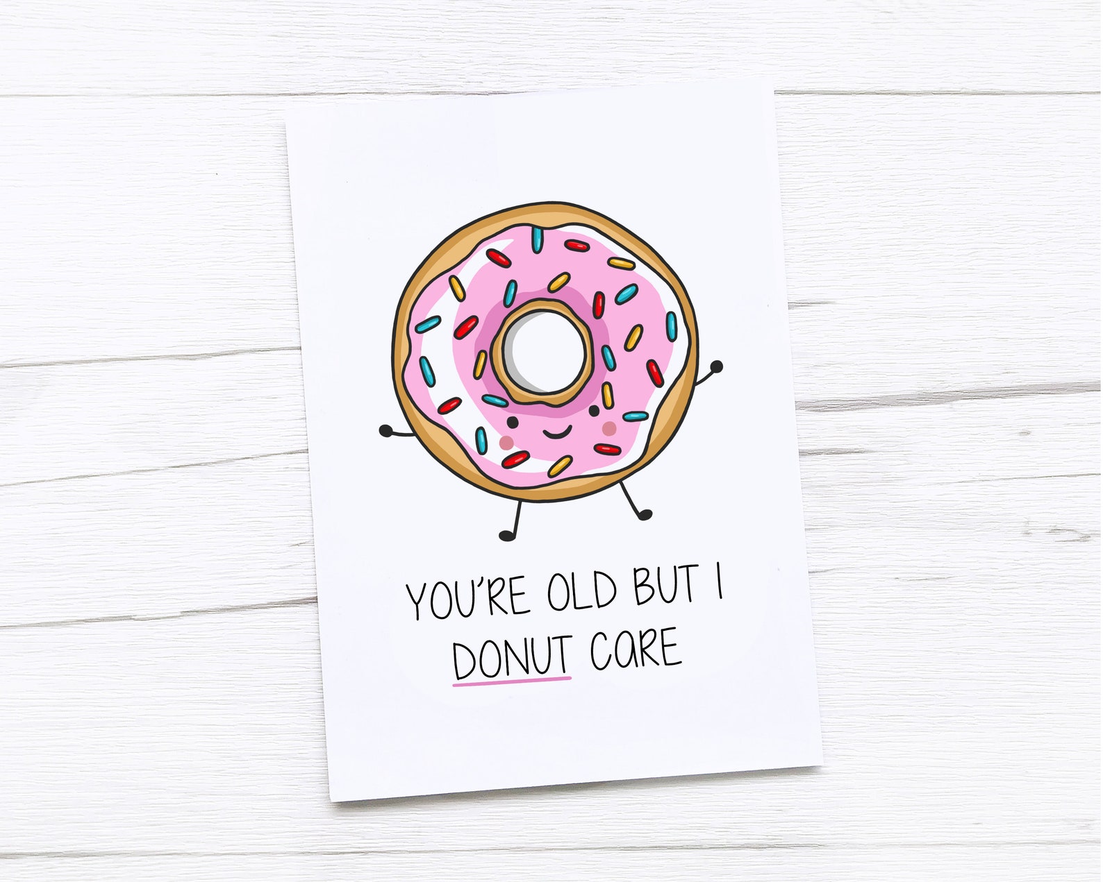 Happy Birthday Card | Donut - Etsy