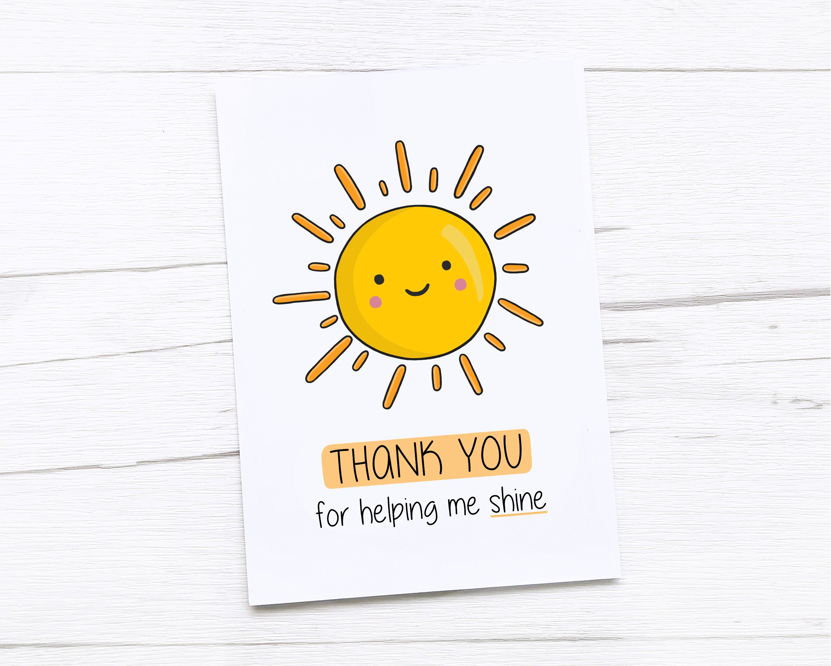 Thank You Teacher Card Sunshine - Etsy UK