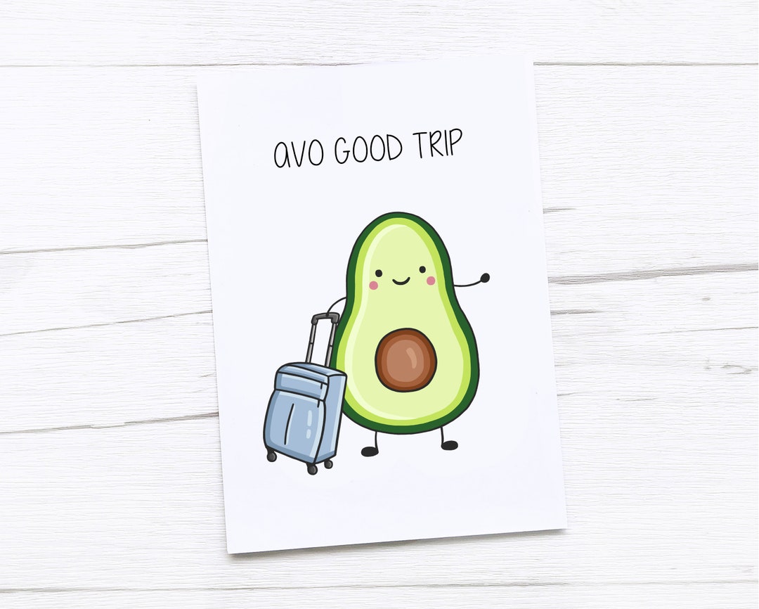 Good Luck Travel Card | Good Luck | Travelling | Avo Good Trip | Avocado - Etsy UK