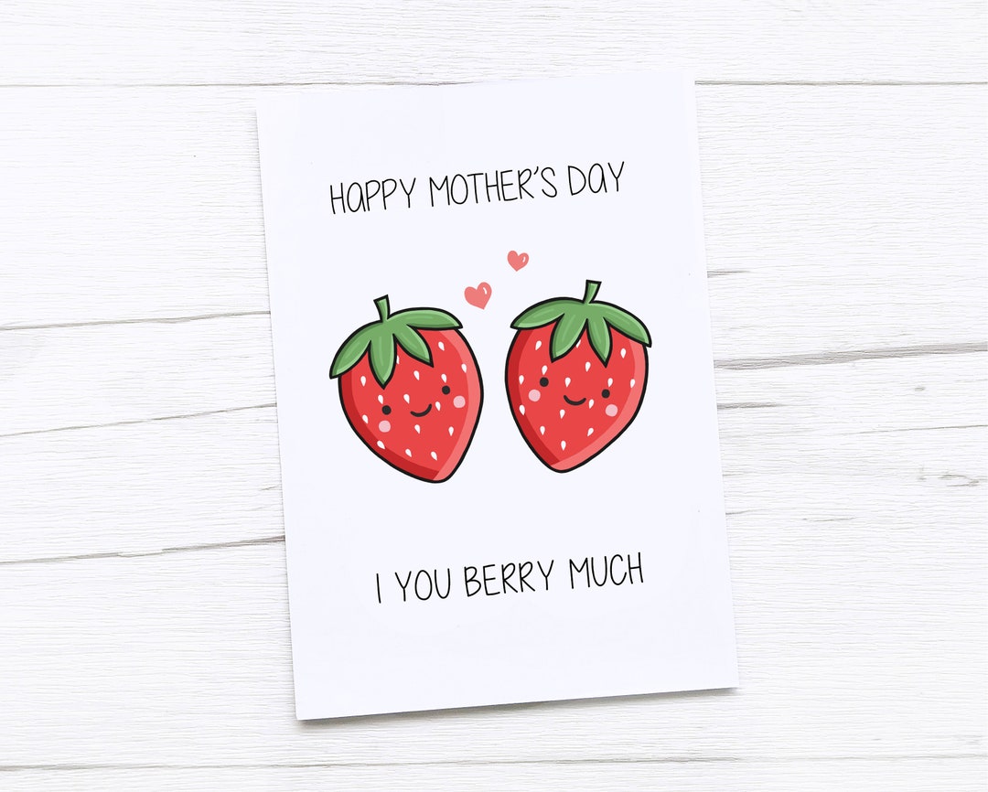 Happy Mothers Day Card Mothers Day Card Mum Card Berry - Etsy