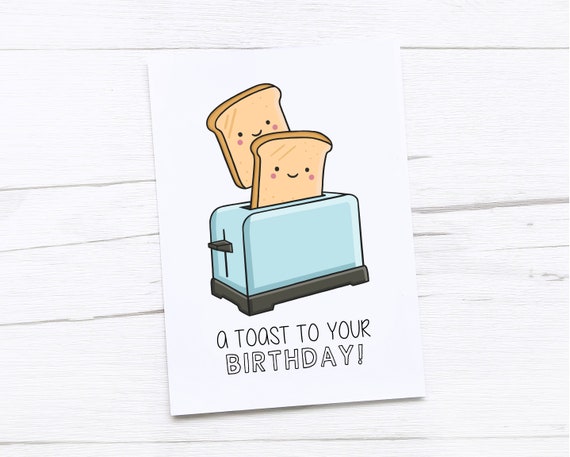 Happy Birthday Card Toast | Etsy UK