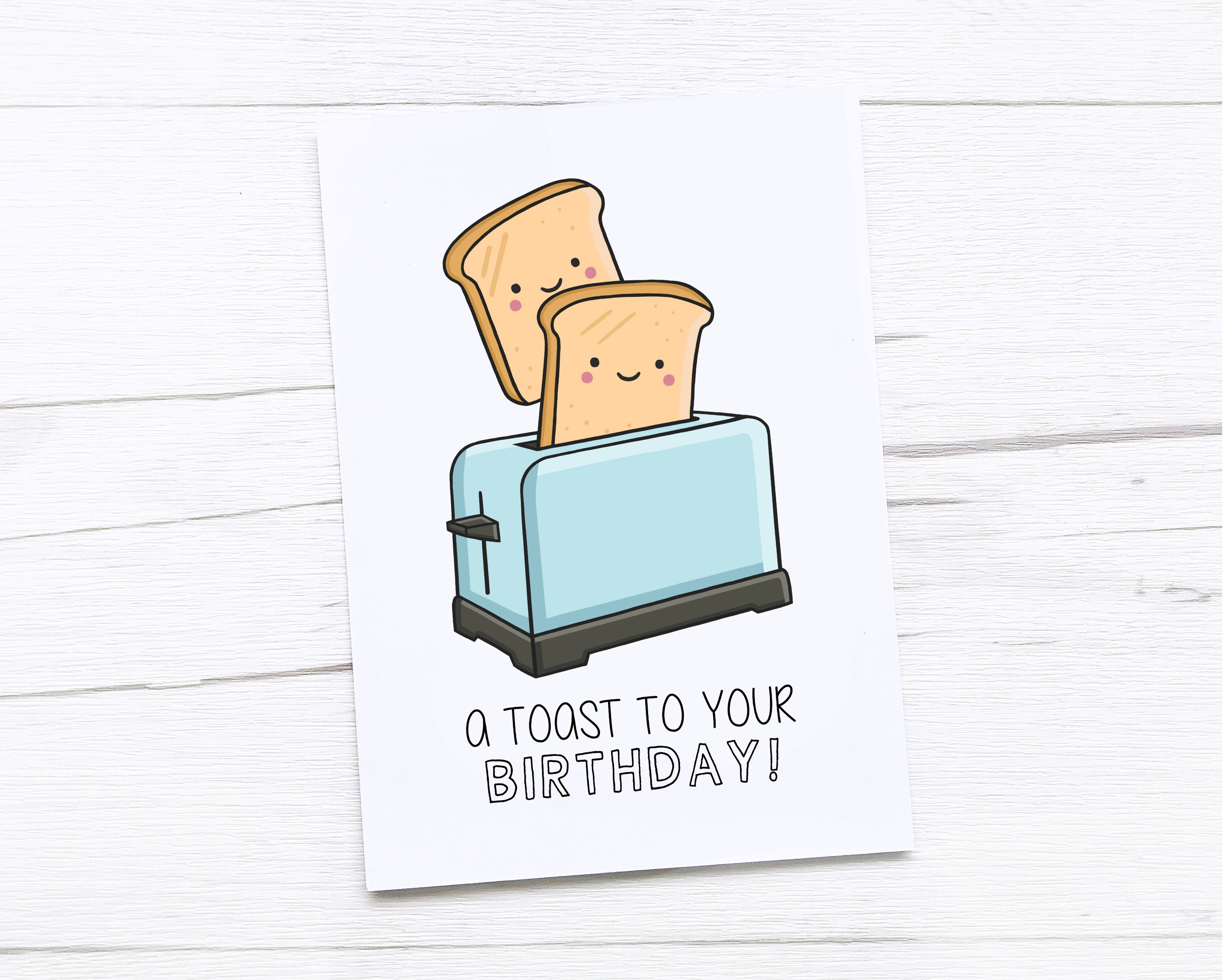 Happy Birthday Card Toast - Etsy UK