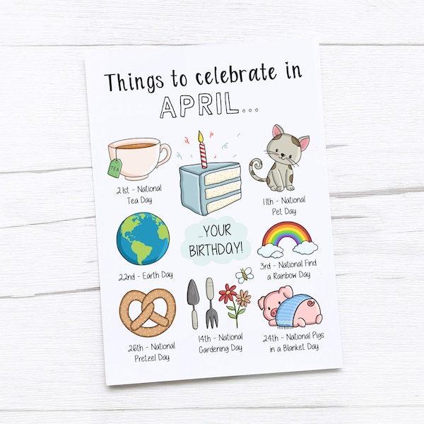 April Birthday - Etsy