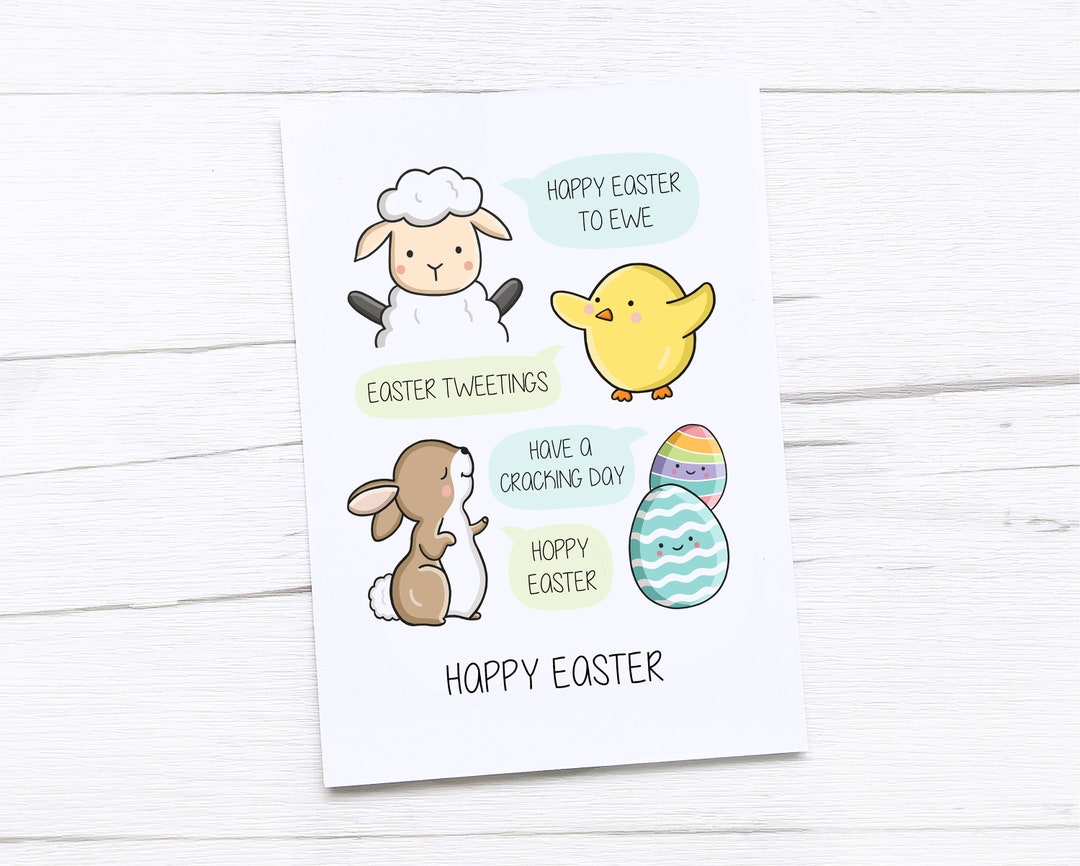 Happy Easter Card | Easter Wishes | Easter Puns | Lamb | Chick | Bunny ...
