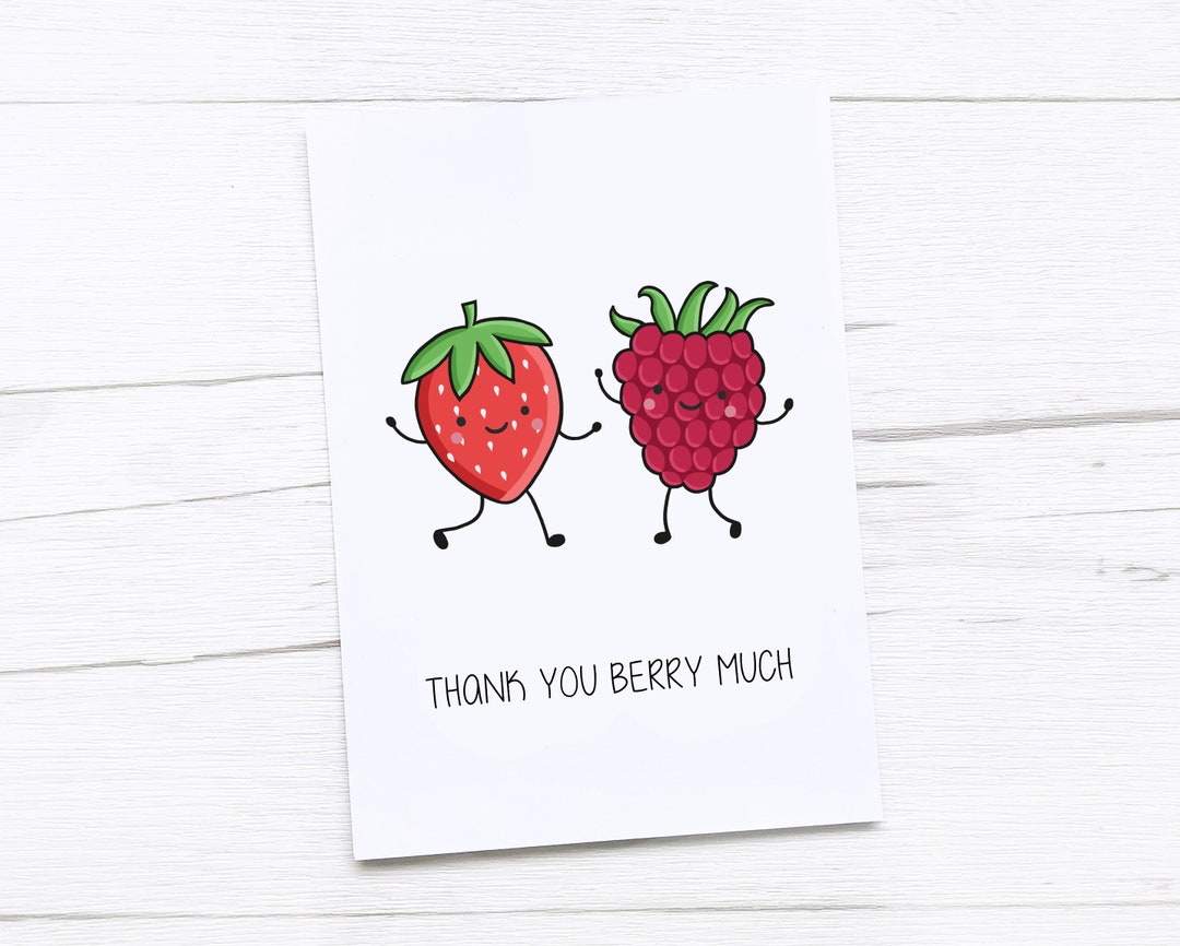 Thank You Card | Thanks Berry Much - Etsy