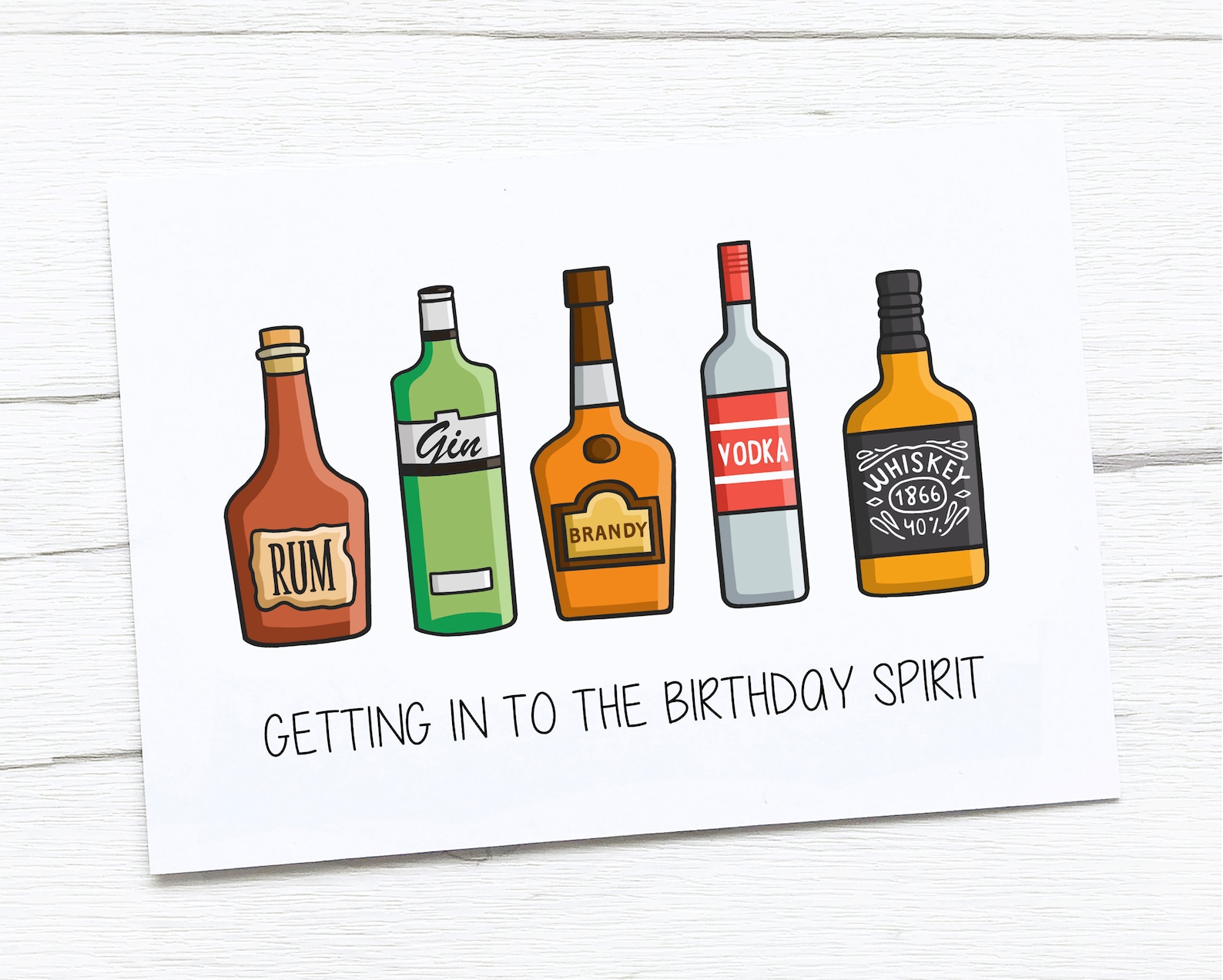 Happy Birthday Card Birthday Spirit Alcohol | Etsy