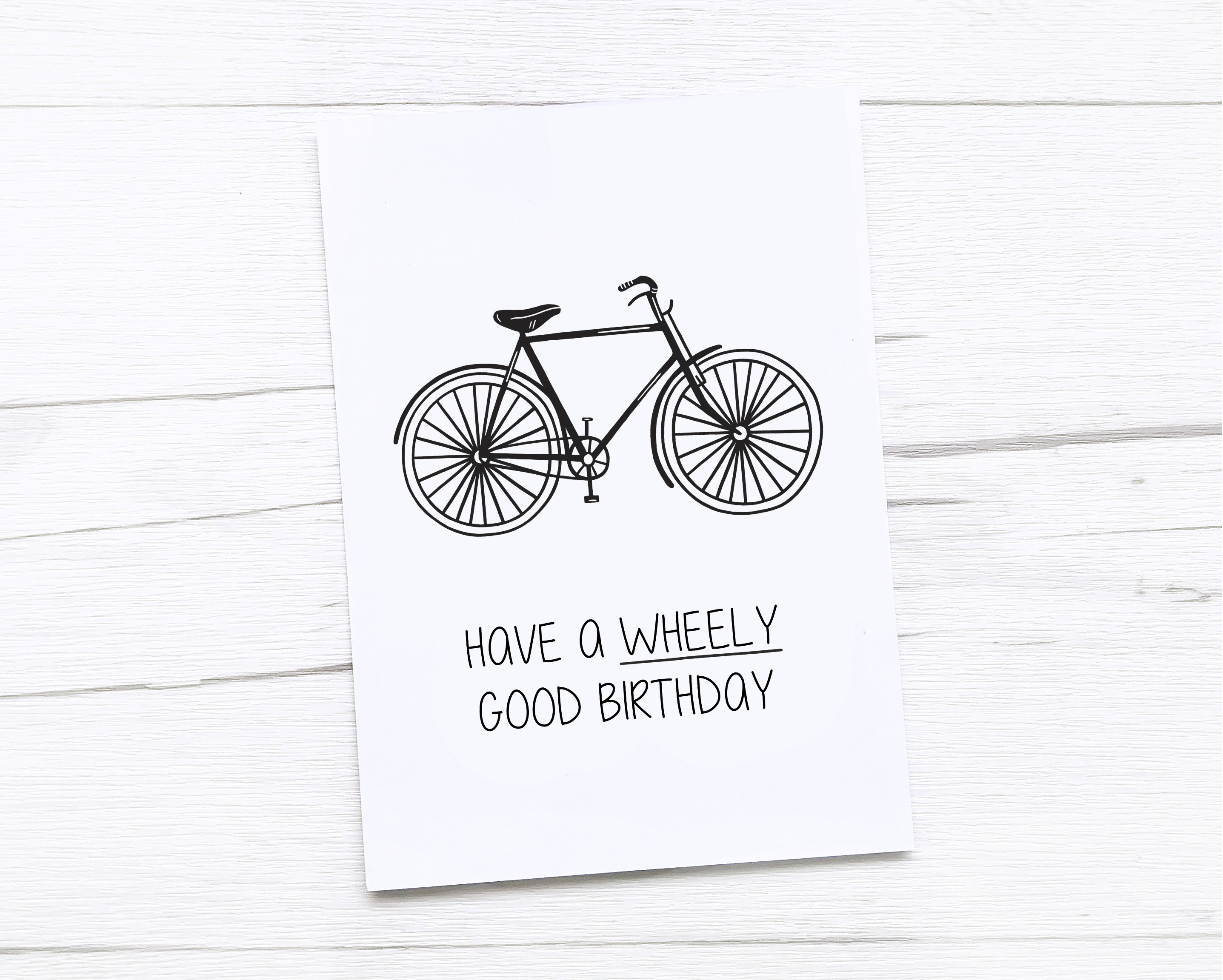 Happy Birthday Card Bike Cycling | Etsy