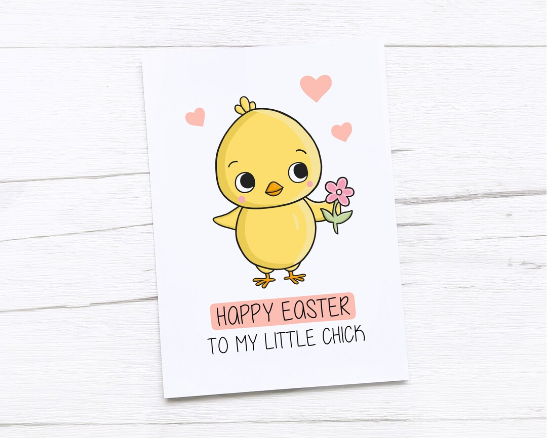 Happy Easter Card | Easter Wishes | Chick - Etsy