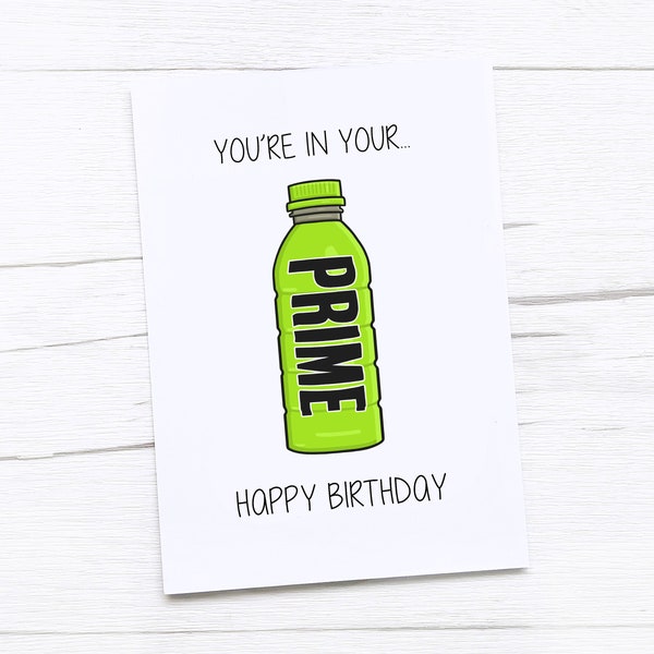 Prime Drink Pun Card - Etsy