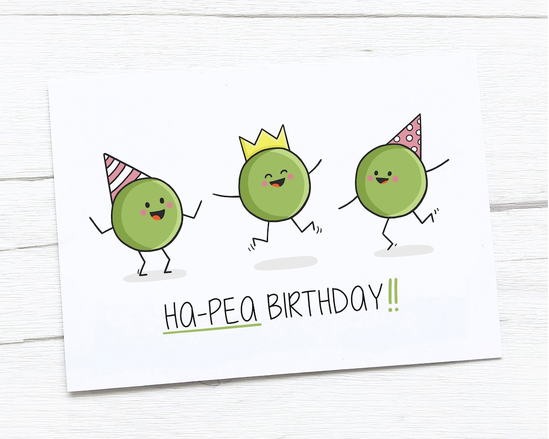 Happy Birthday Card | Ha-pea Birthday - Etsy