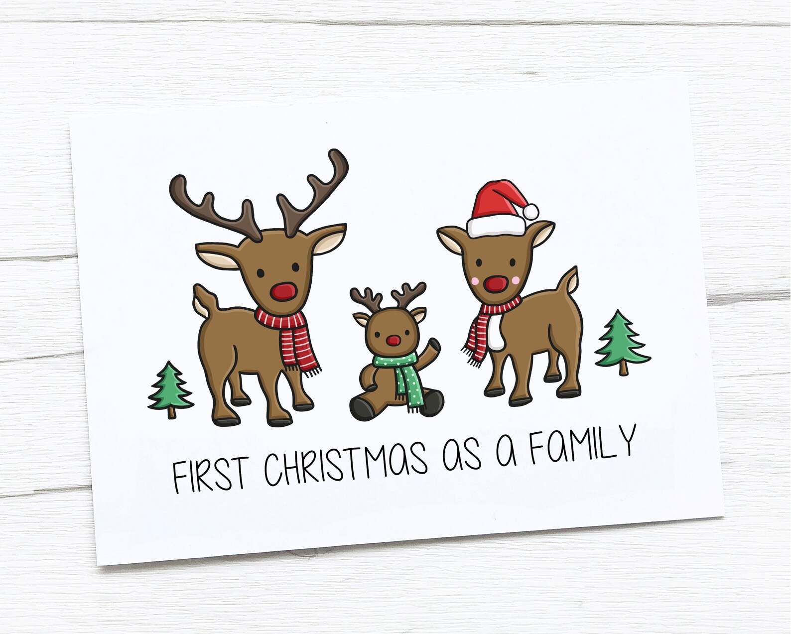 Happy Christmas Card | Merry Christmas | First Christmas as a Family - Etsy