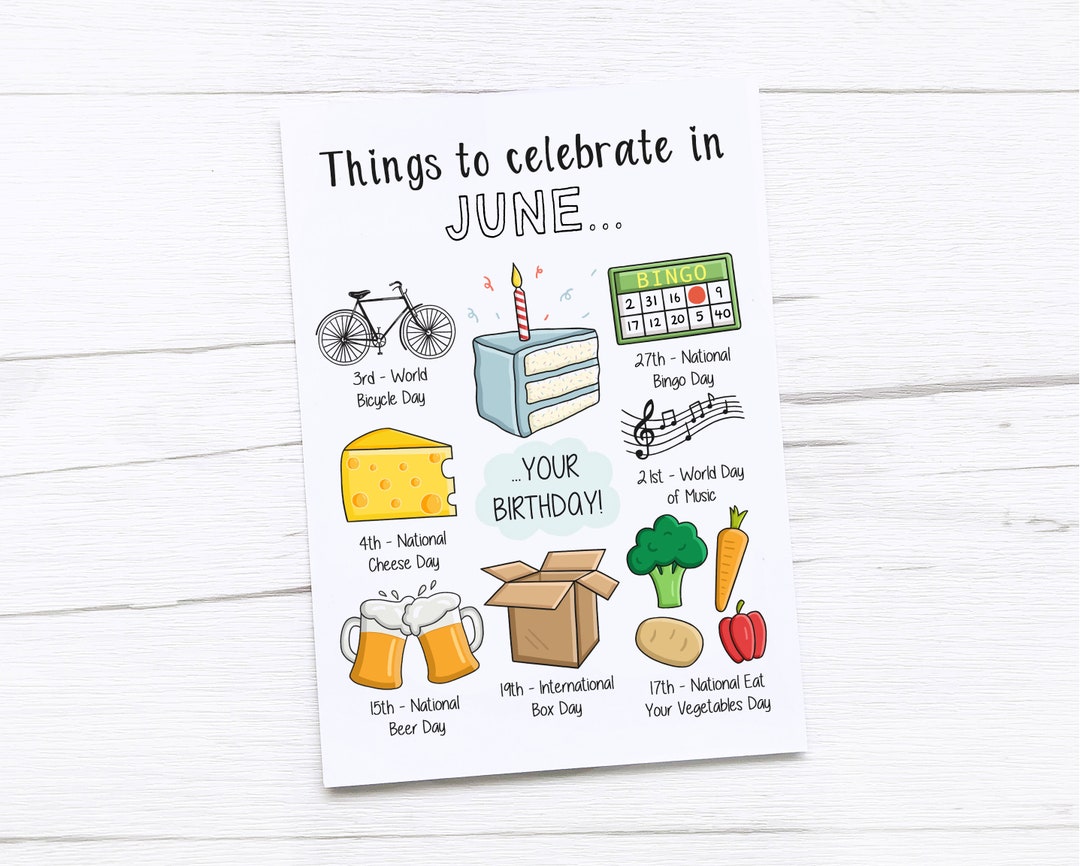 June Birthday Card | Born in June | June Birthday - Etsy