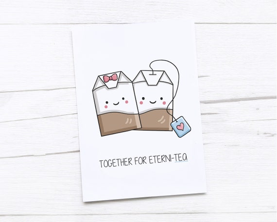 Happy Anniversary Card Tea Together for Eternity Happy | Etsy