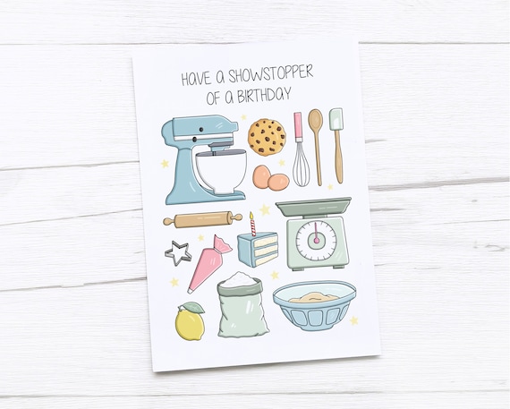 Cooking Themed Birthday Cards 3D Handcrafted “Baking” Themed