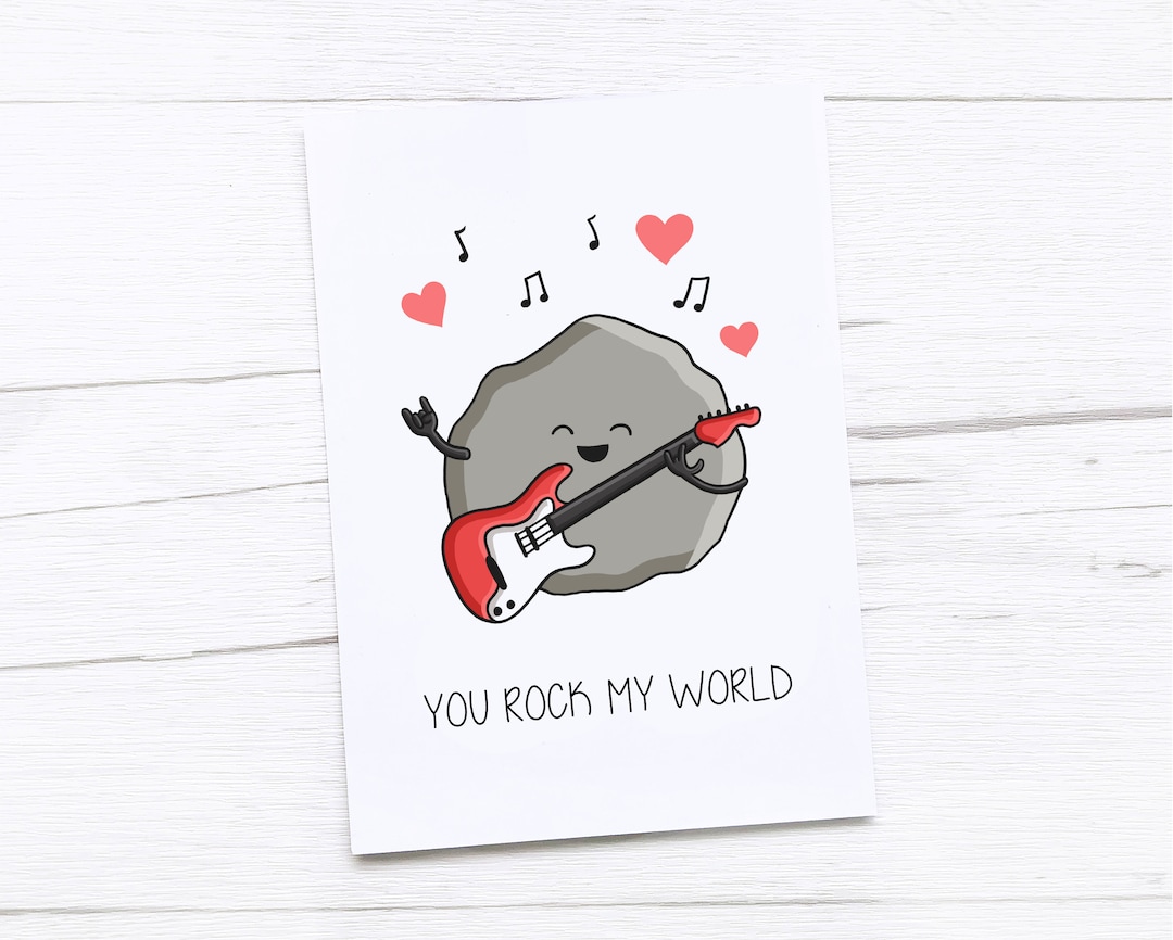 Happy Anniversary Card Rock You Rock My World Happy Valentine's Day ...