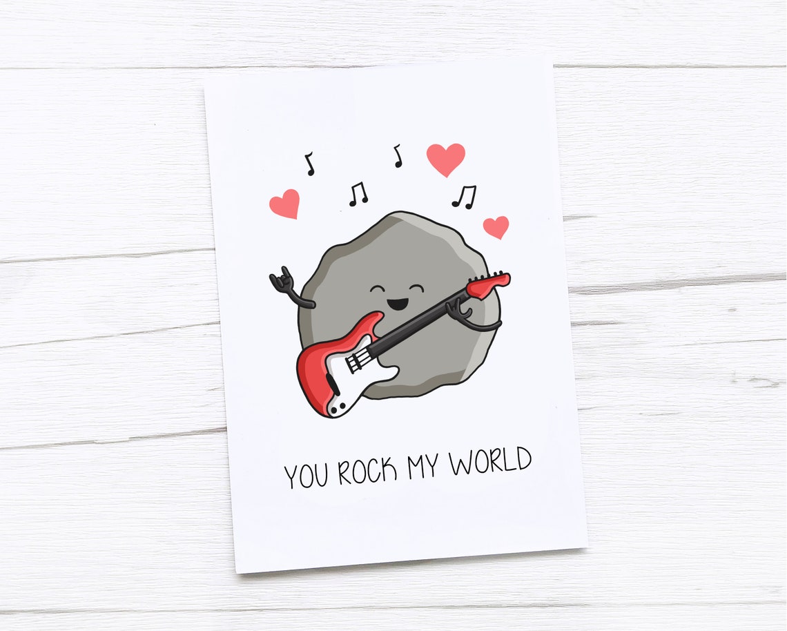 Happy Anniversary Card Rock You Rock My World Happy - Etsy