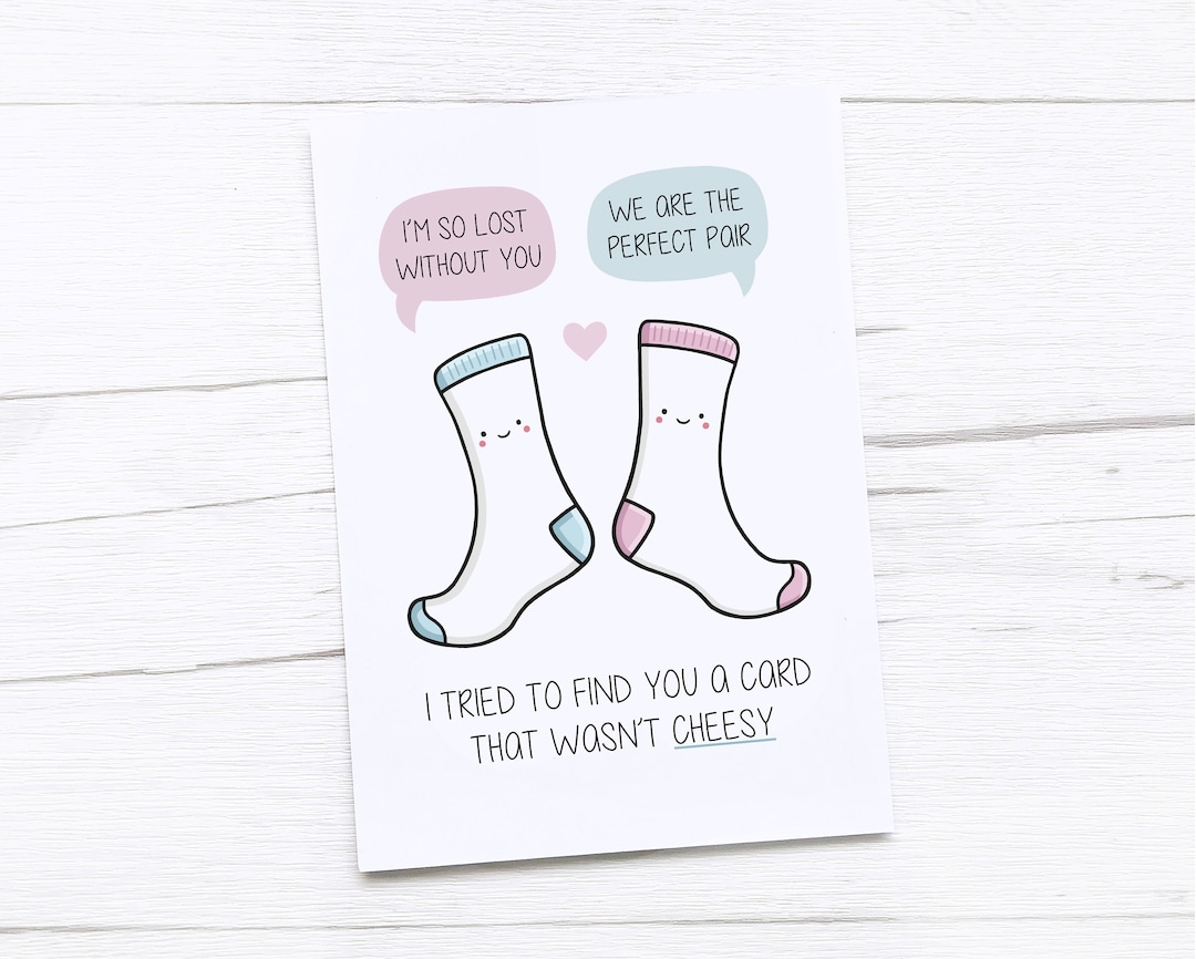 Happy Anniversary Card | Socks | Perfect Pair Pun | Happy Valentine's ...