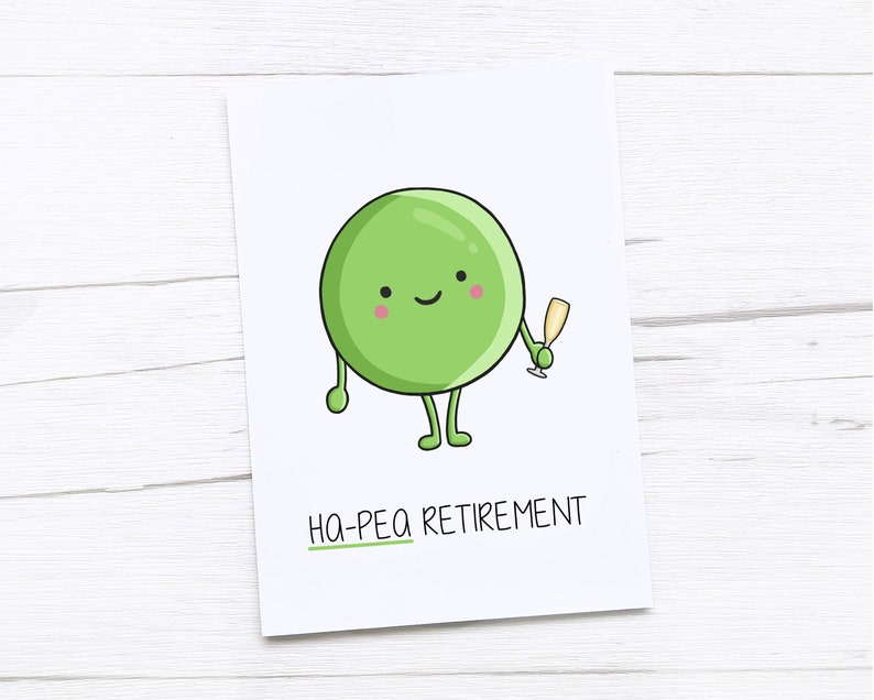 Happy Retirement Card Good Luck Card Peas - Etsy UK