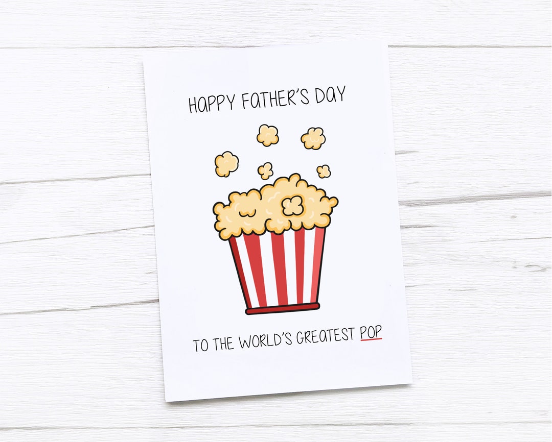 Happy Fathers Day Card | Dad Card | Pop | Popcorn - Etsy
