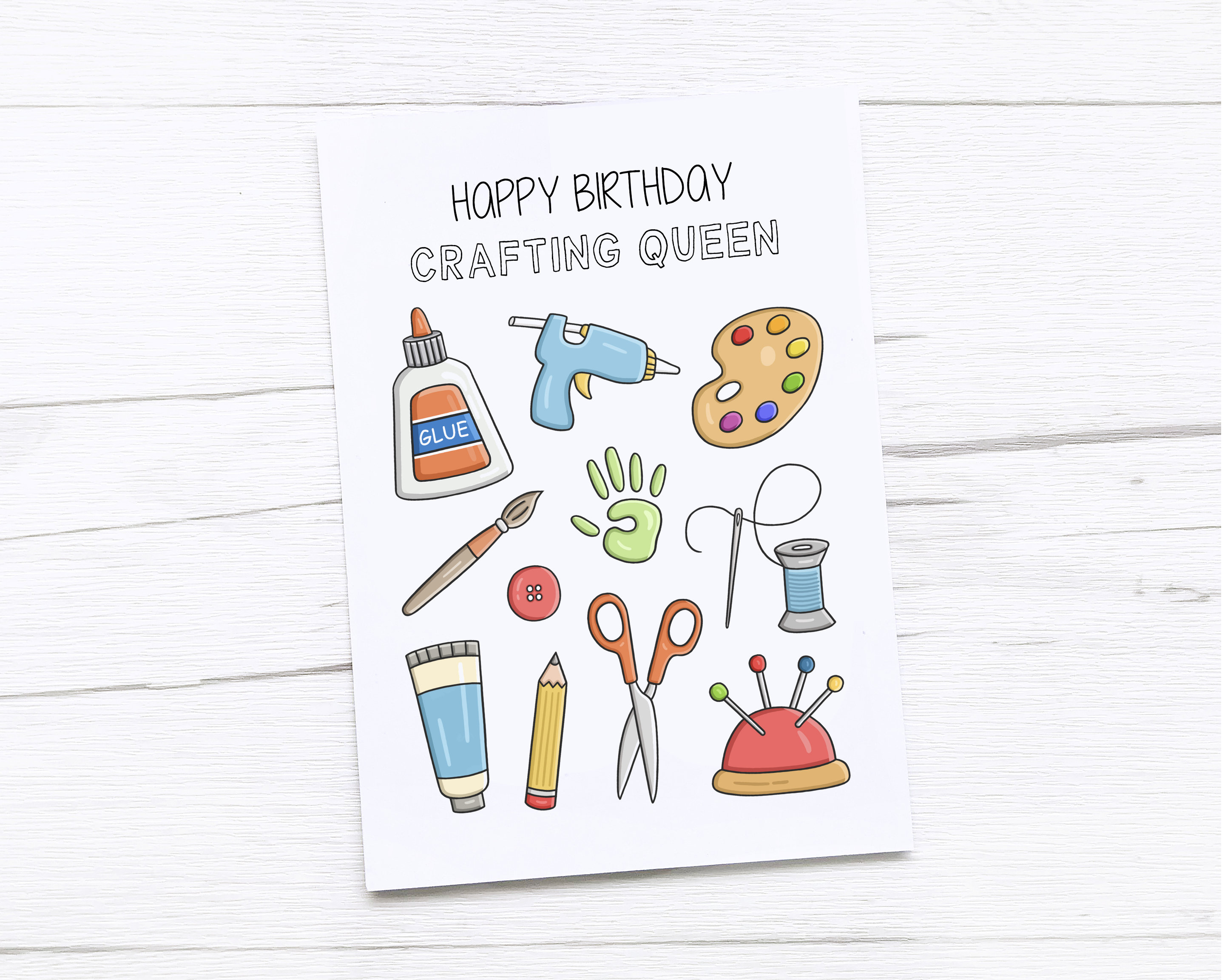 Happy Birthday Card | Crafting Queen | Craft Lady | Craft - Etsy UK