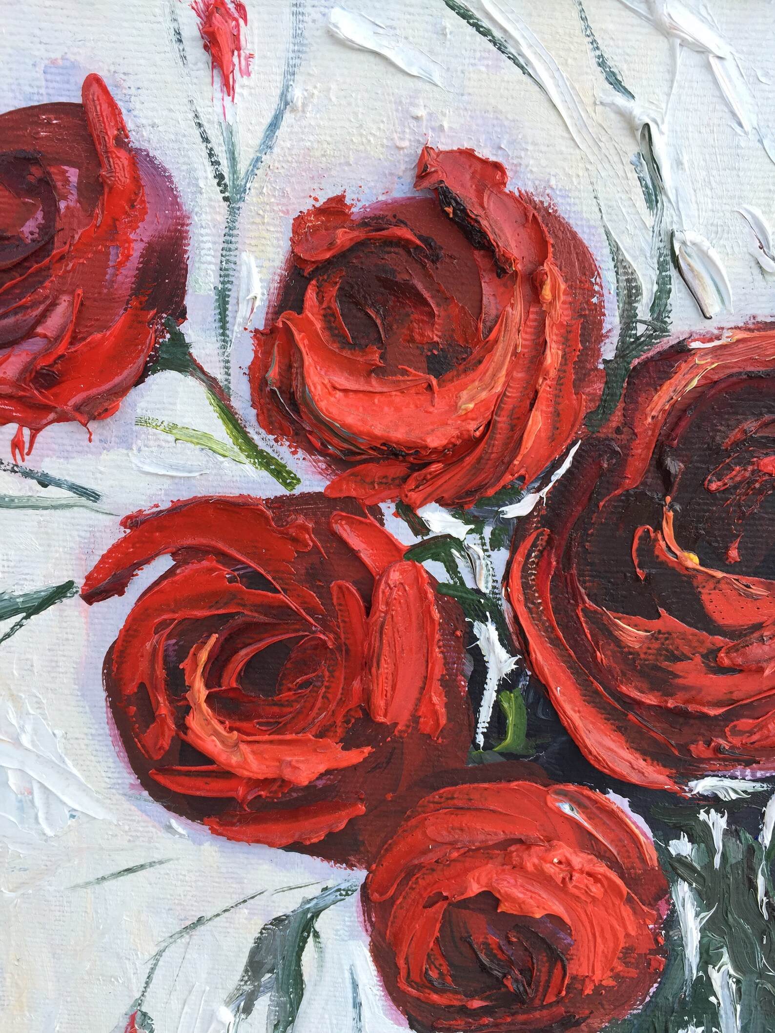 Burgundy Roses Rose Painting Original Artwork Still Life - Etsy