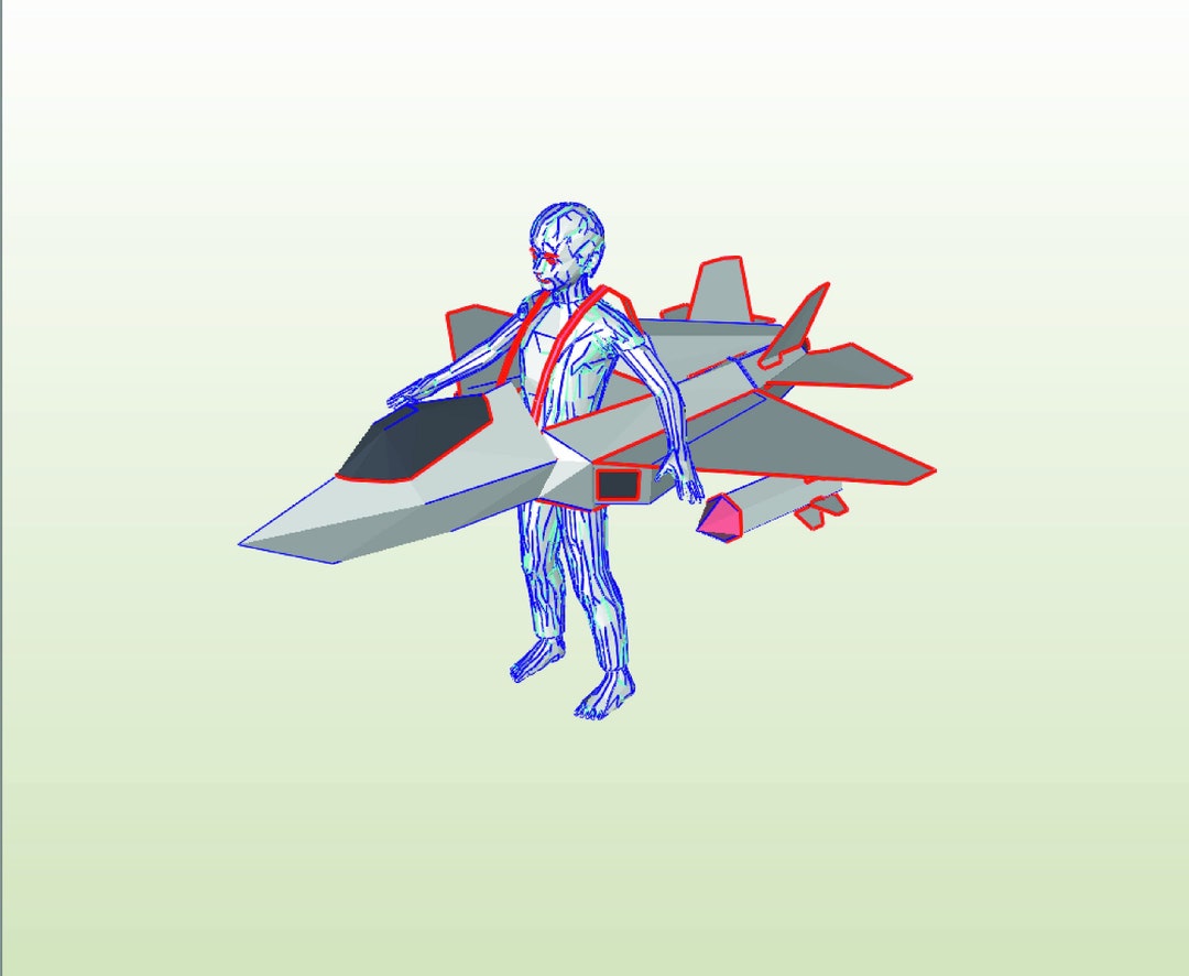Jet Fighter Kids Costume Digital Templates for Cardboard Build - Etsy