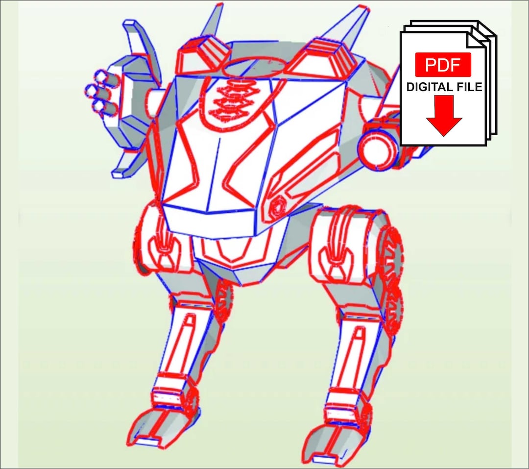 Mech Robot Costume Digital Templates for Cardboard Build - Etsy