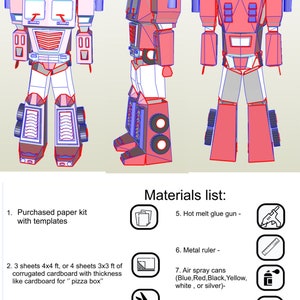 Paper Kit With Plain Templates to Make Your Own Optimus Prime Costume ...