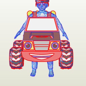 Blaze Costume for Kids Digital Templates for Cardboard Build - Etsy