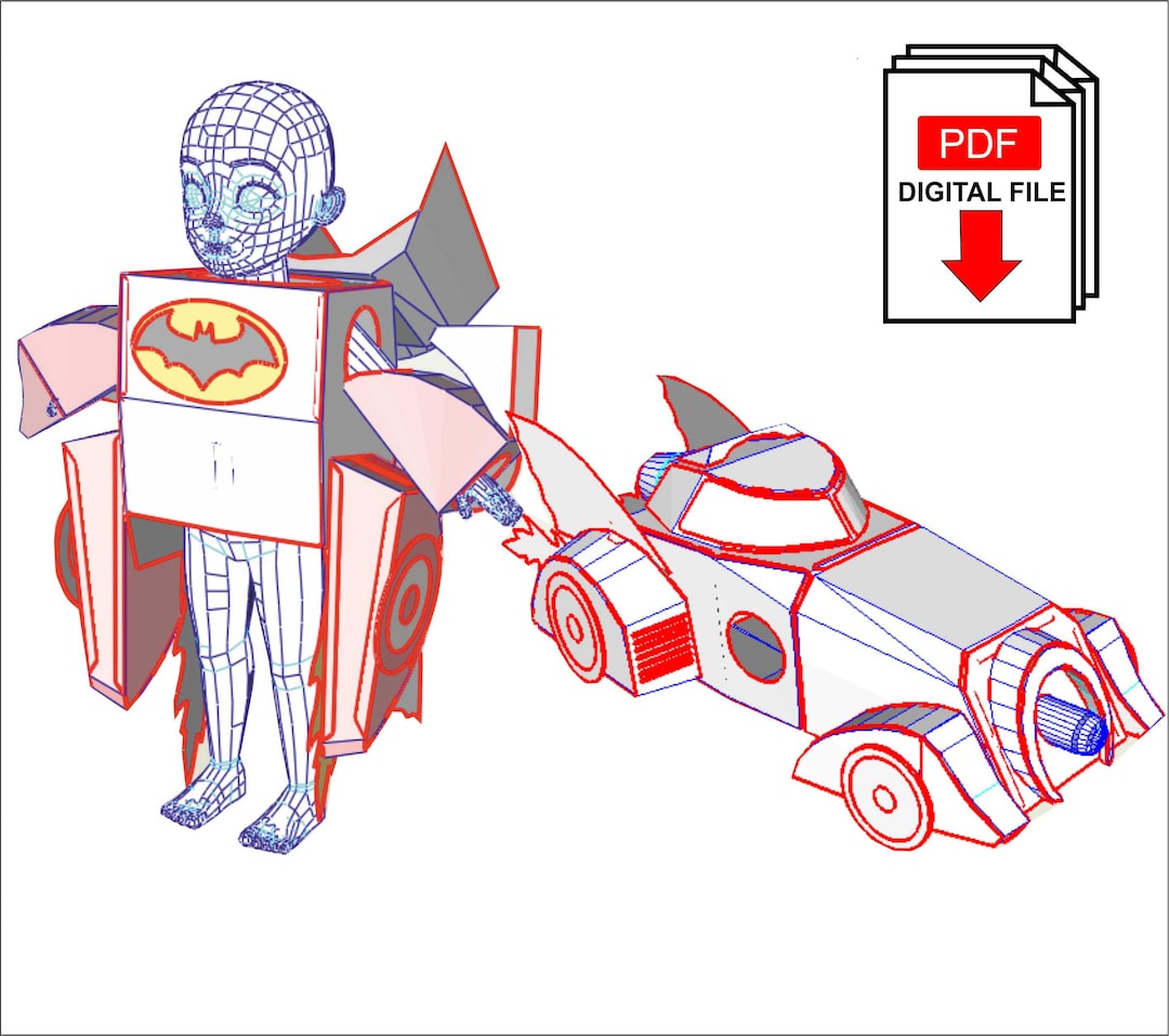 Batmobile Transformable Costume Digital Templates for Cardboard Build ...