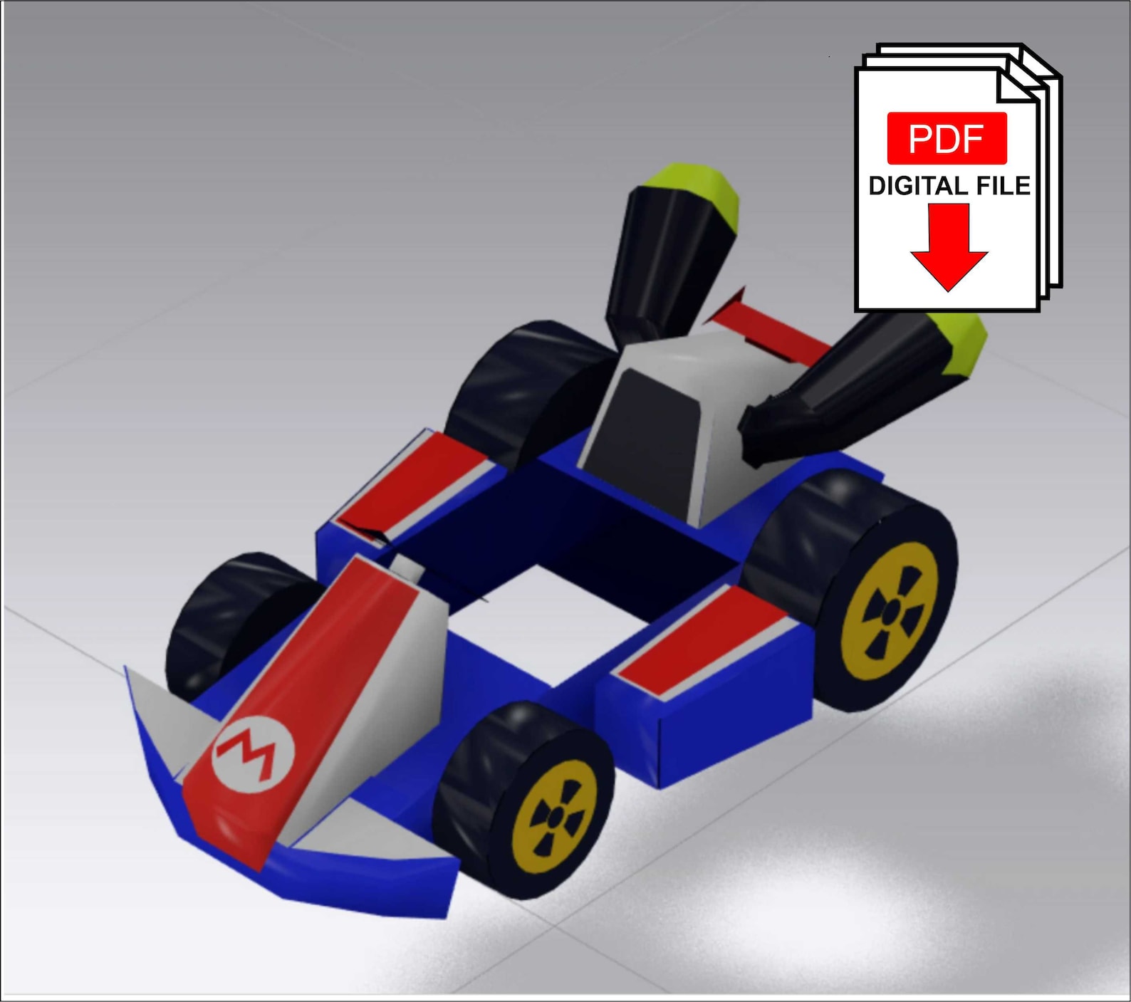 Mario Kart Digital Pattern Custom Size - Etsy