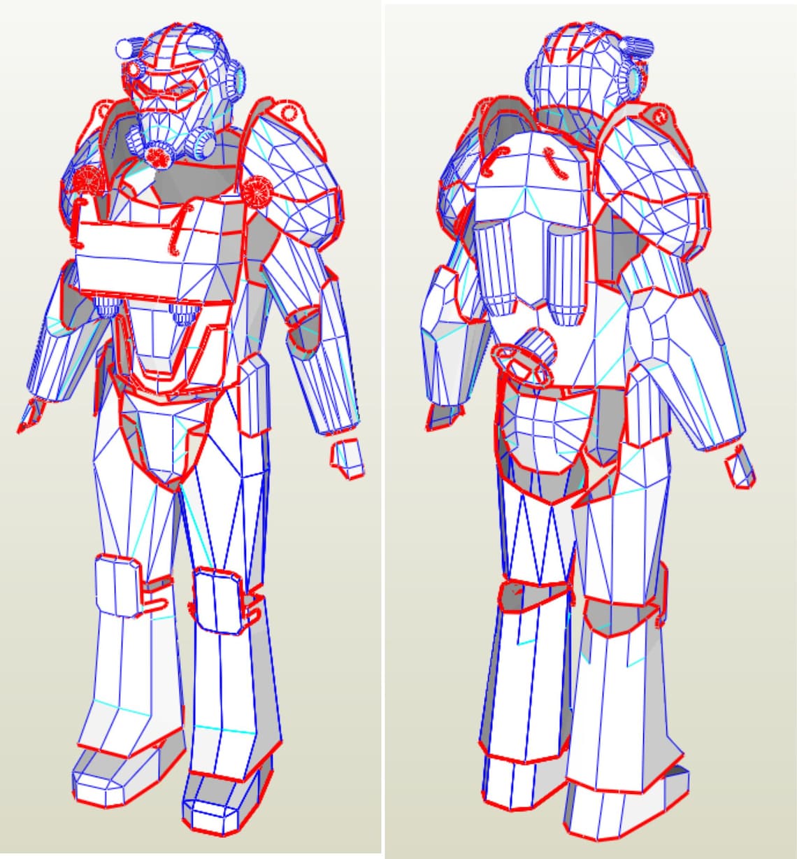 Cosplay T-60 Power Armor Templates for Cardboard - Etsy