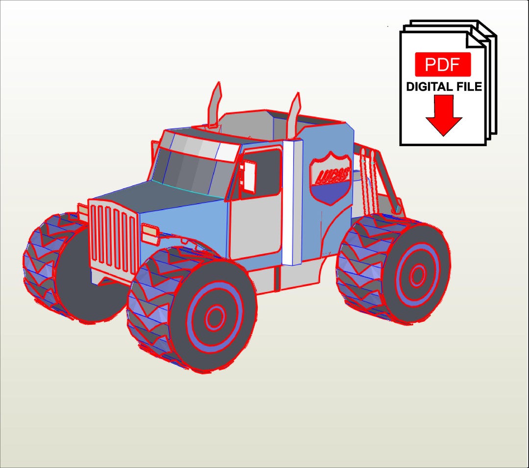 Lucas Truck Costume for Kids Digital Templates for Cardboard Build - Etsy