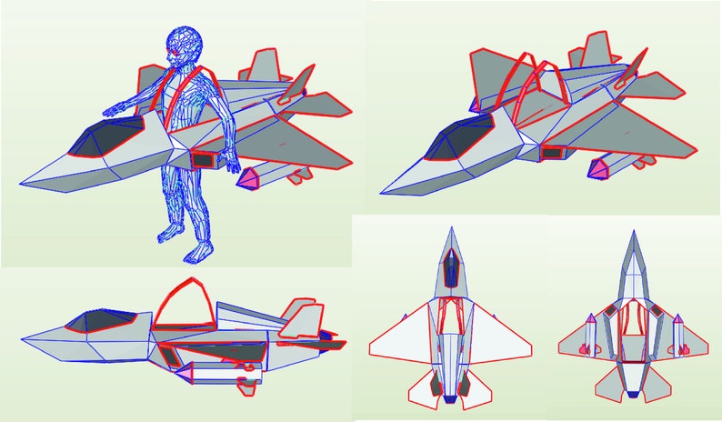 Jet Fighter Kids Costume Digital Templates for Cardboard Build - Etsy