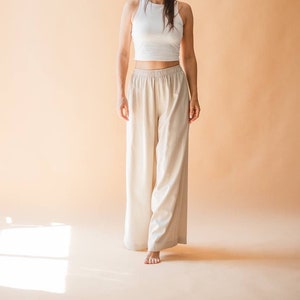 MUSLIN/LINEN TROUSERS, Black Linen Joggers, Trousers of Free Cut With ...