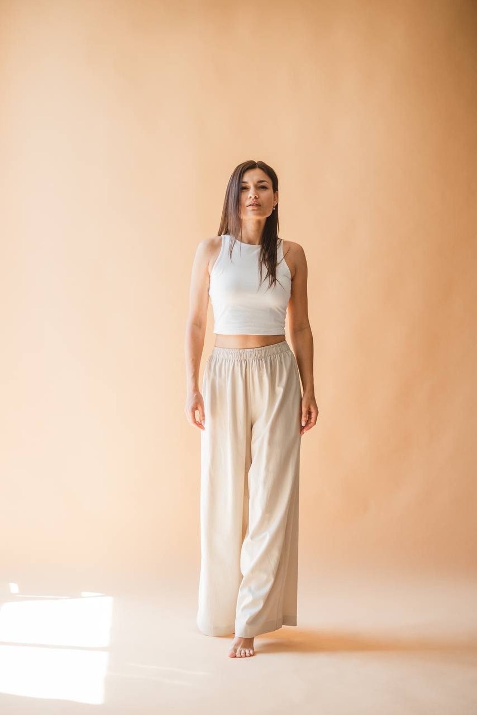 MUSLIN/LINEN TROUSERS Black Linen Joggers Trousers of Free - Etsy