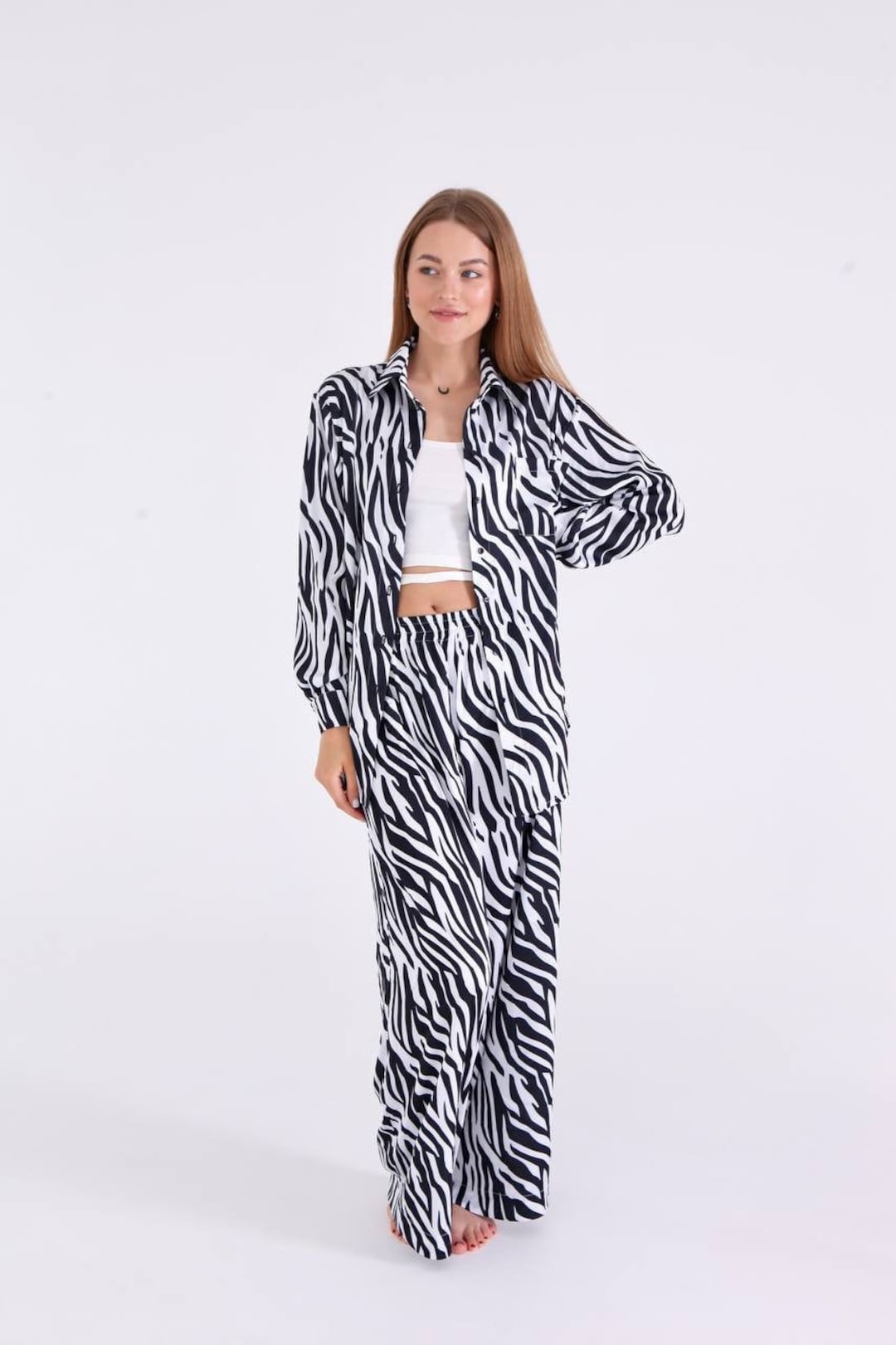 ANIMAL PRINT SUIT, Silk Slip Dress, Zebra Short Sleeves Wedding Guest ...